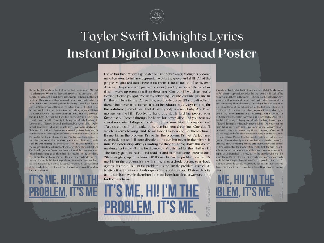 Taylor Swift Anti-hero Instant Download Printable Poster - Etsy