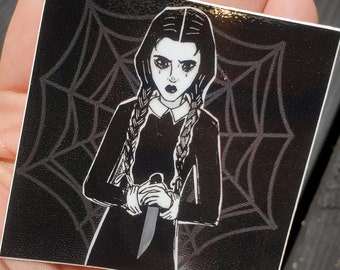 Wednesday Addams Goth Girl Sticker - Etsy