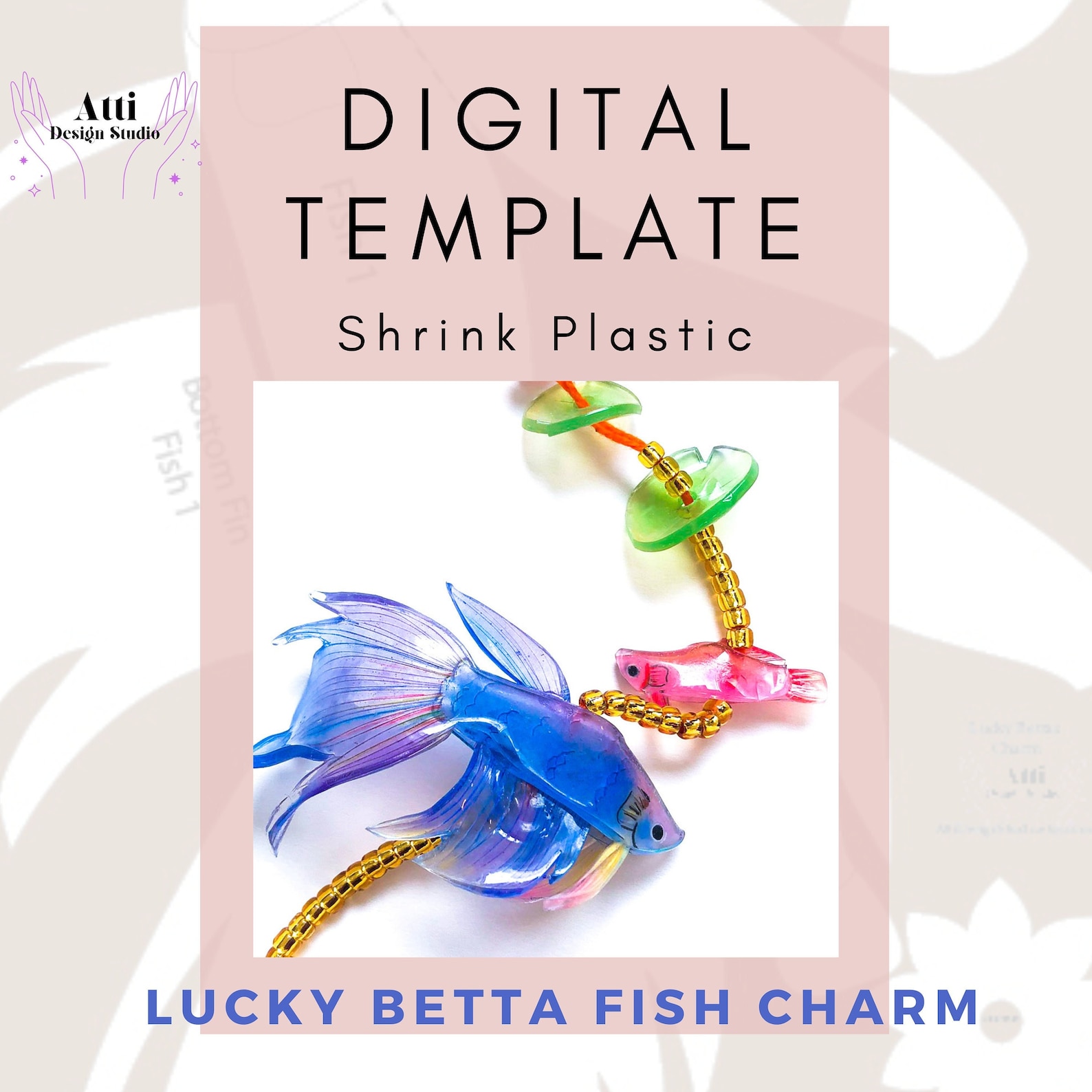 INTERMEDIATE Level - Shrinky Dink Lucky Betta Fish Charm Template - Etsy