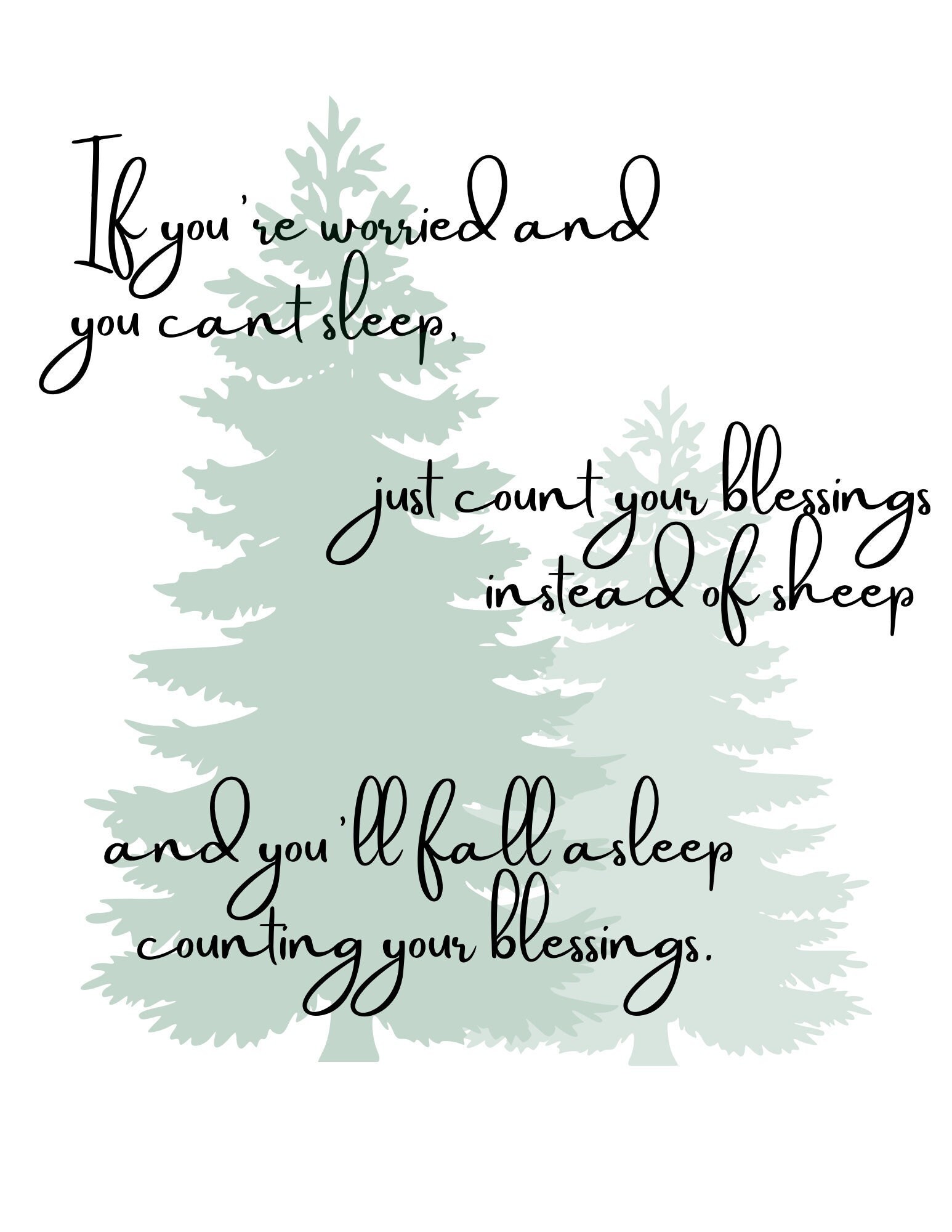 White Christmas Counting Your Blessings Digital Print Download - Etsy