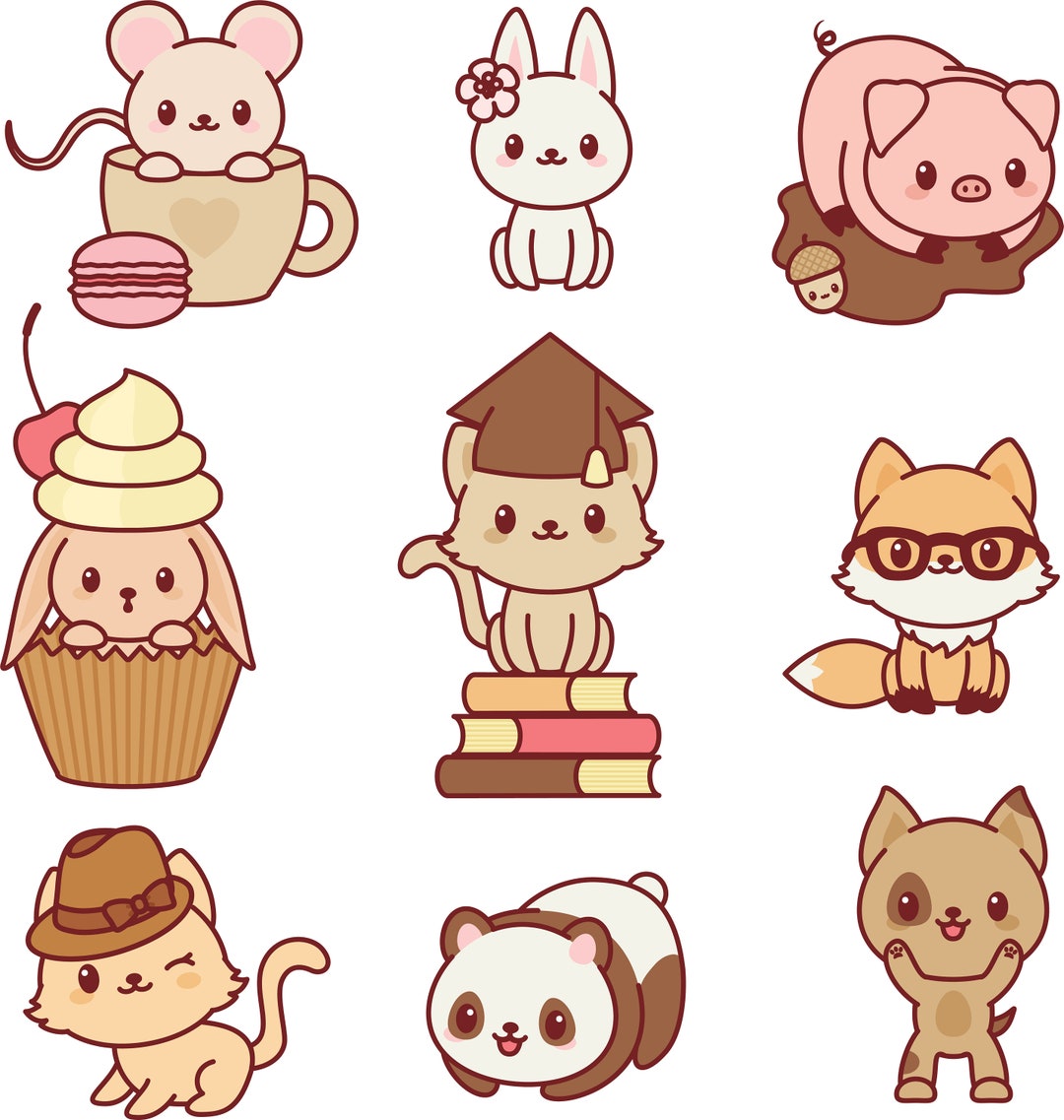 9 Kawaii Animals - Etsy