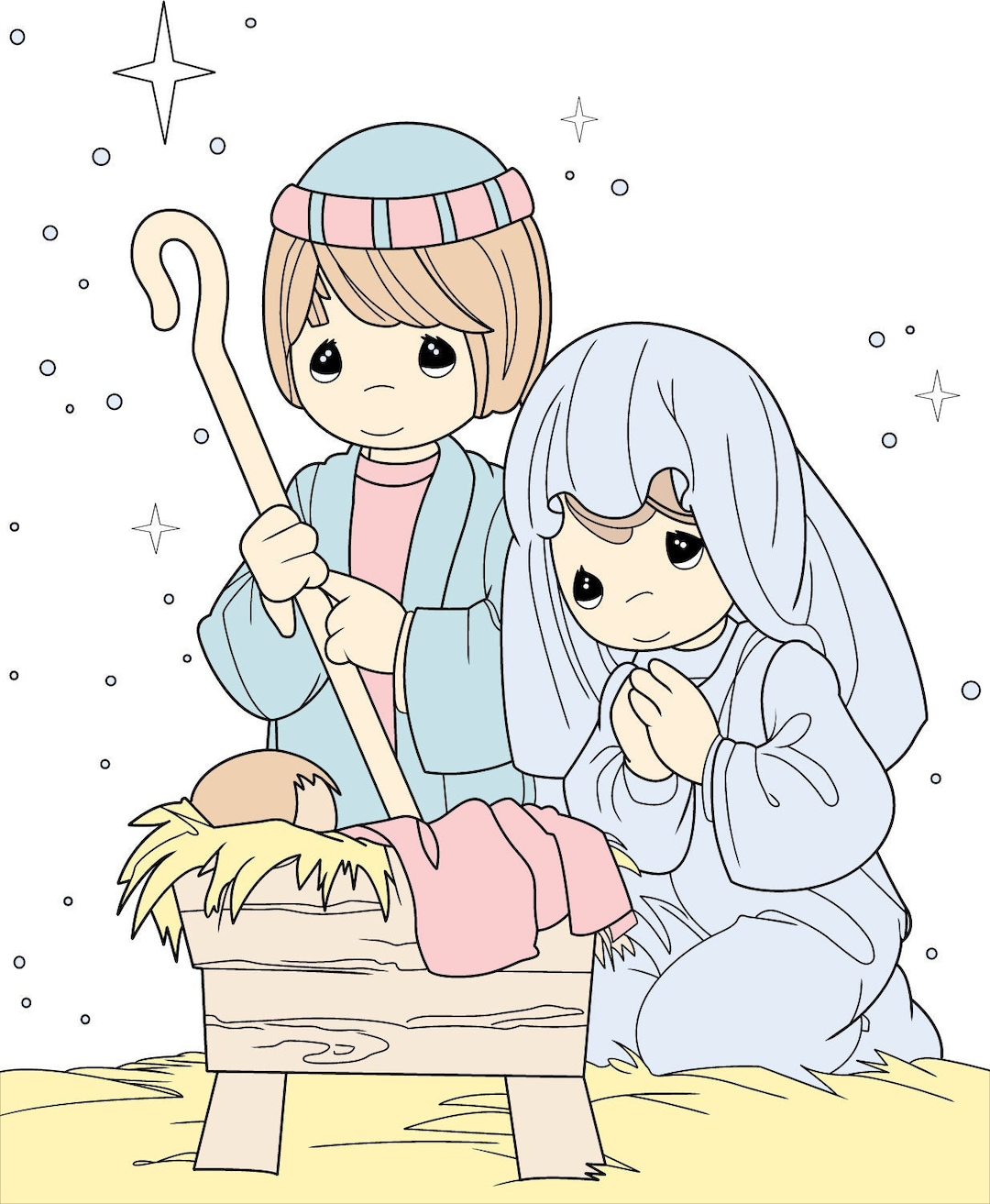 Digital Nativity Scene Precious Moments - Etsy