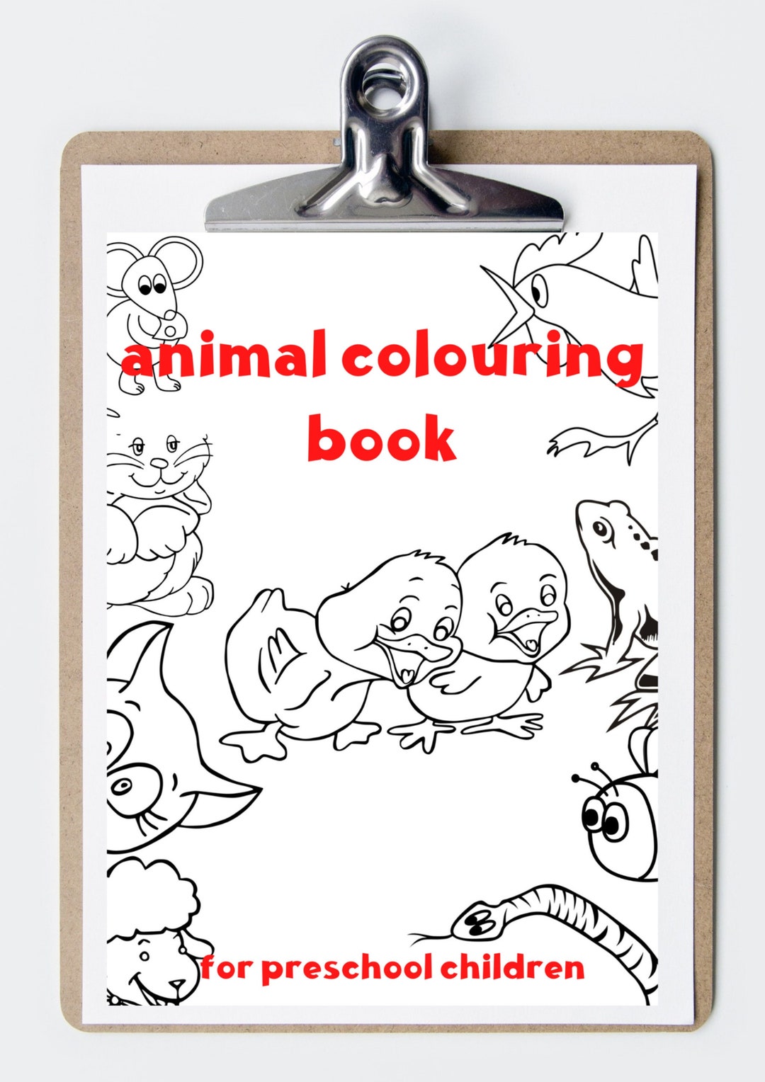 Animal Colouring Book for Children. Digital Print. Digital Download ...