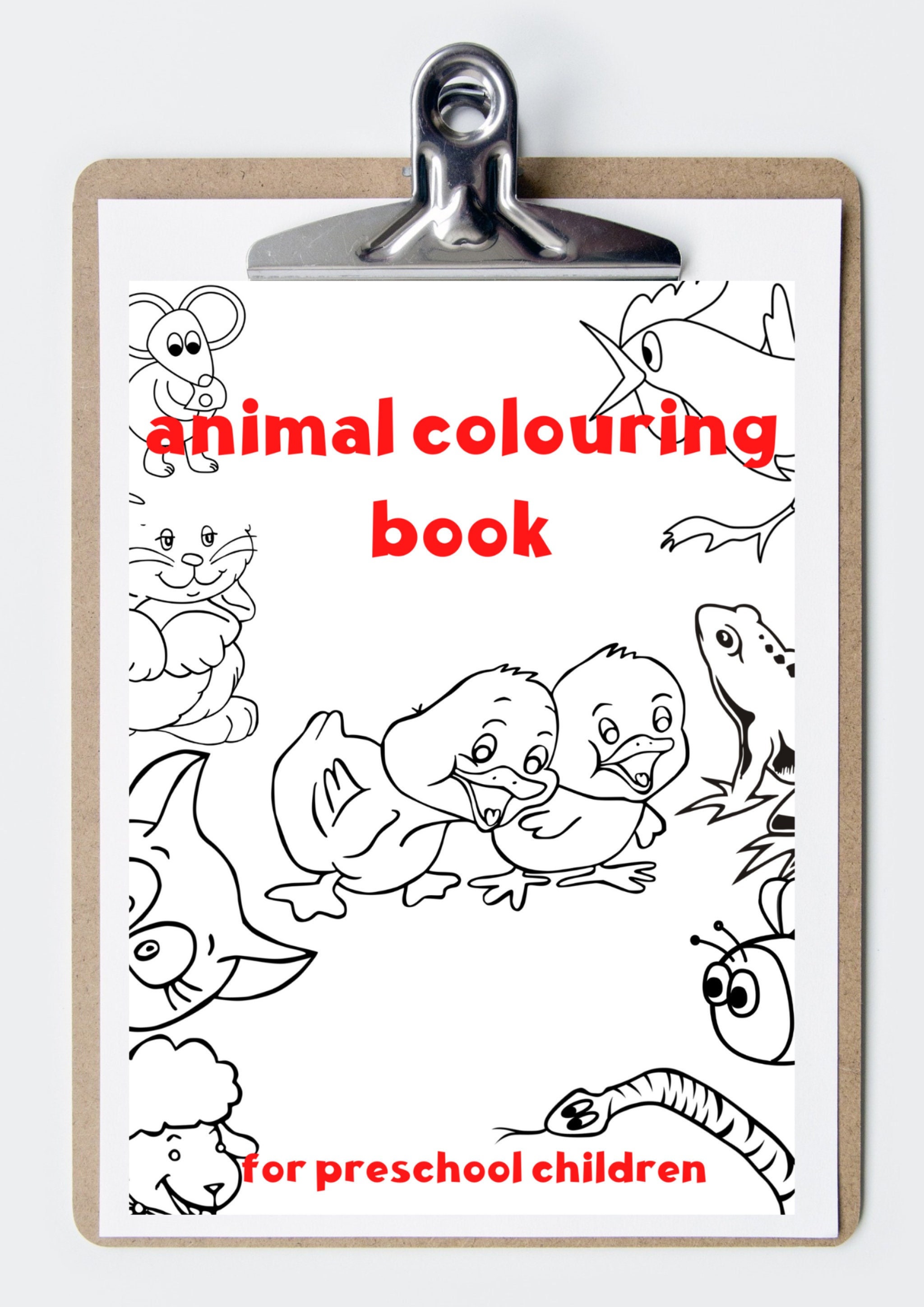 Animal Colouring Book for Children. Digital Print. Digital Download ...
