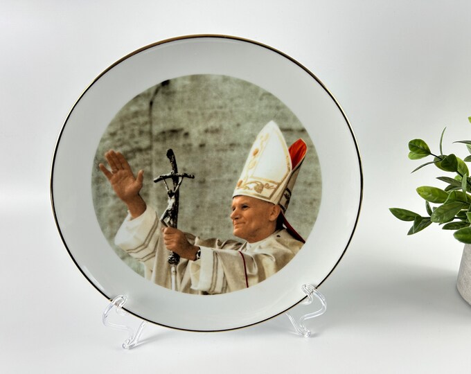 Pope John Paul II Holding up a Cross Collectible Plate Vatican and Pope ...
