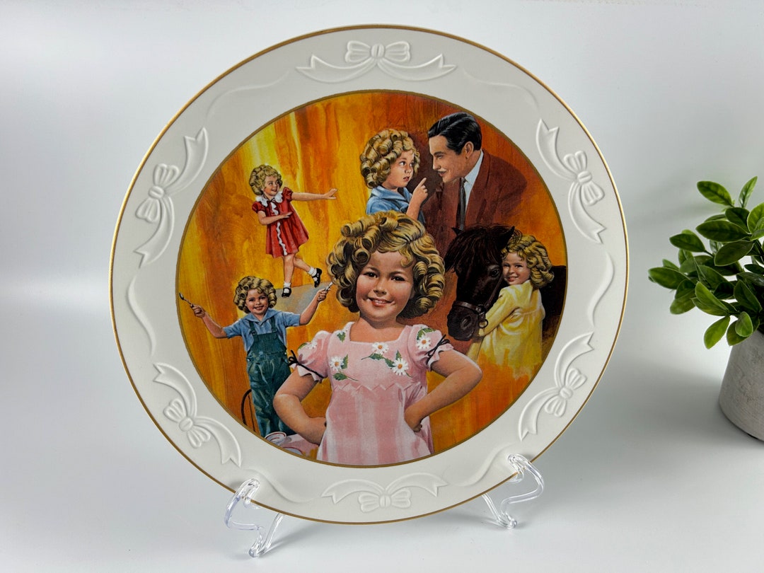 Shirley Temple Plate Including Hollywood Film Clips in Blues Oranges ...