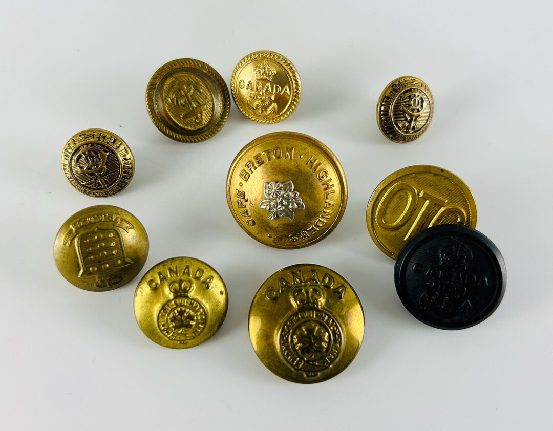 Antique Buttons Lot of 10 Collectible Assorted Large Medium Small ...