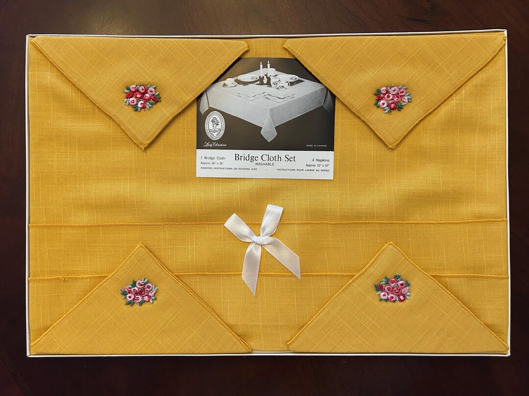 Luxury 1950's Style Bridge Cloth Set by Lady Christina Card Table Linen ...