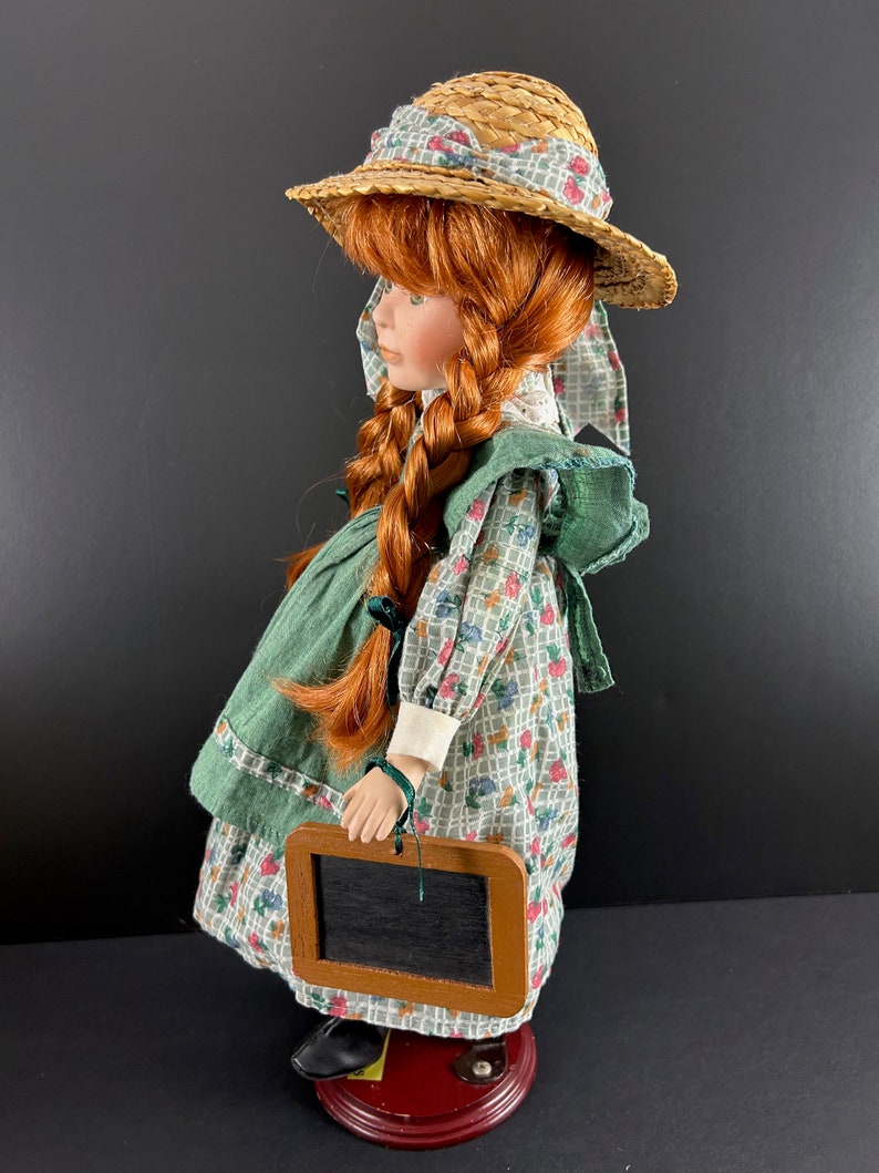 Anne of Green Gables Porcelain Doll With Red Hair Green Dress and Wood ...