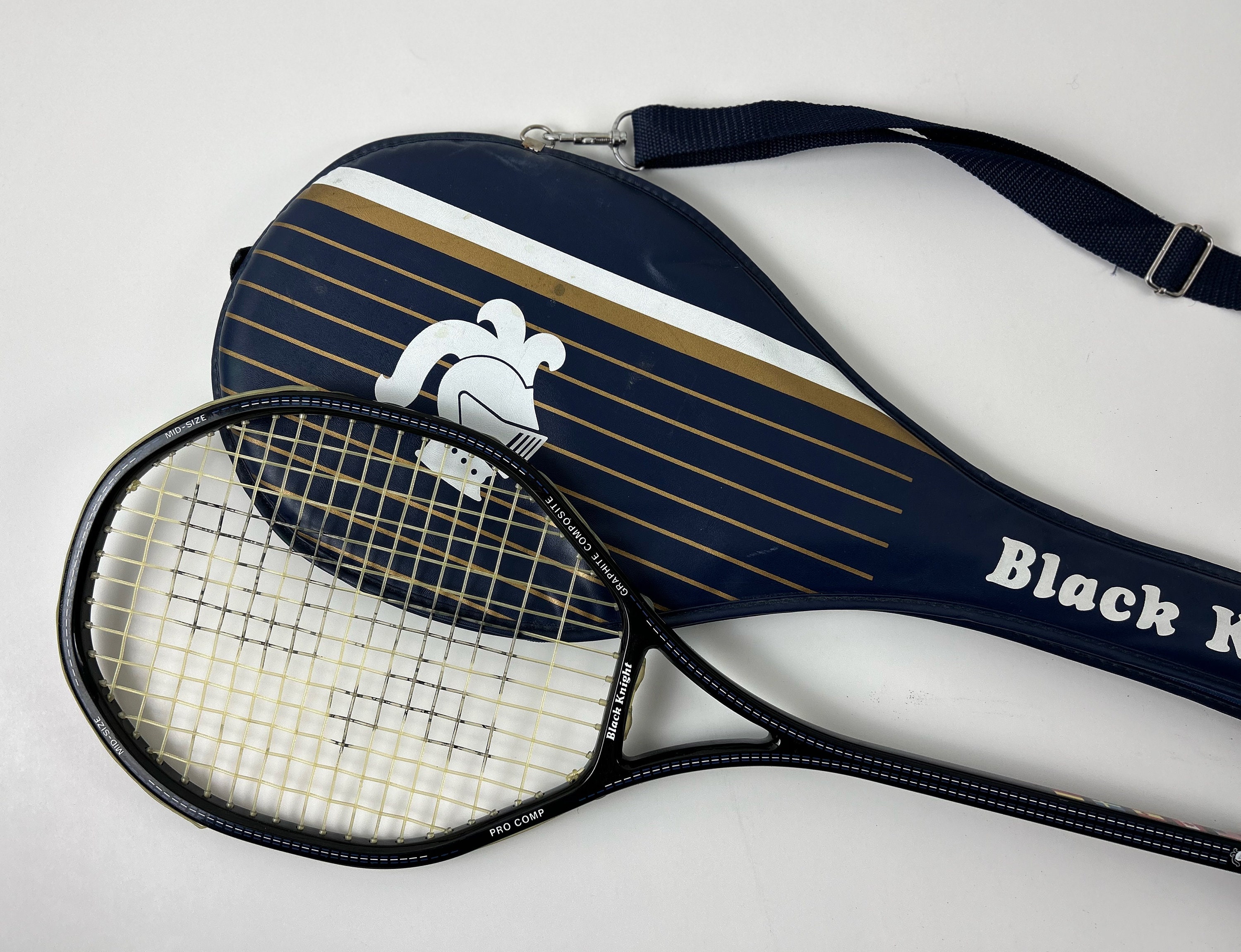 Black Knight 1980's Collectible Black Squash Racket Includes Blue Gold ...