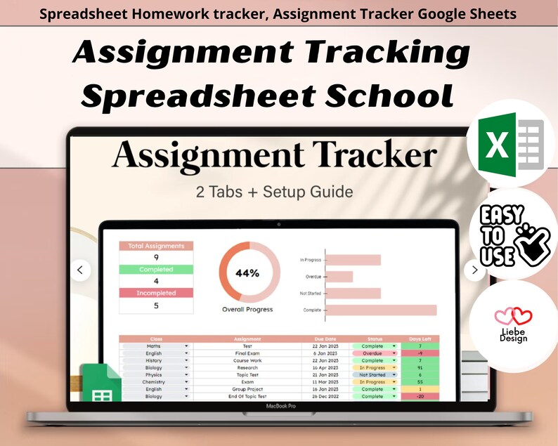 Assignment Tracker 2024 , Homework Planner, Homework Checklist ...