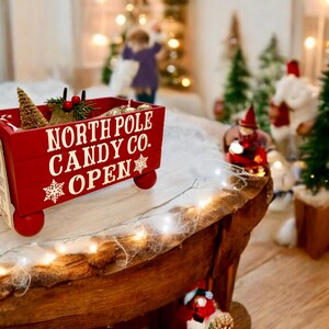 North Pole Candy Company/santas Sweets/mini Wood Crate/holiday Candy ...
