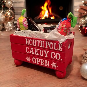North Pole Candy Company/santas Sweets/mini Wood Crate/holiday Candy ...