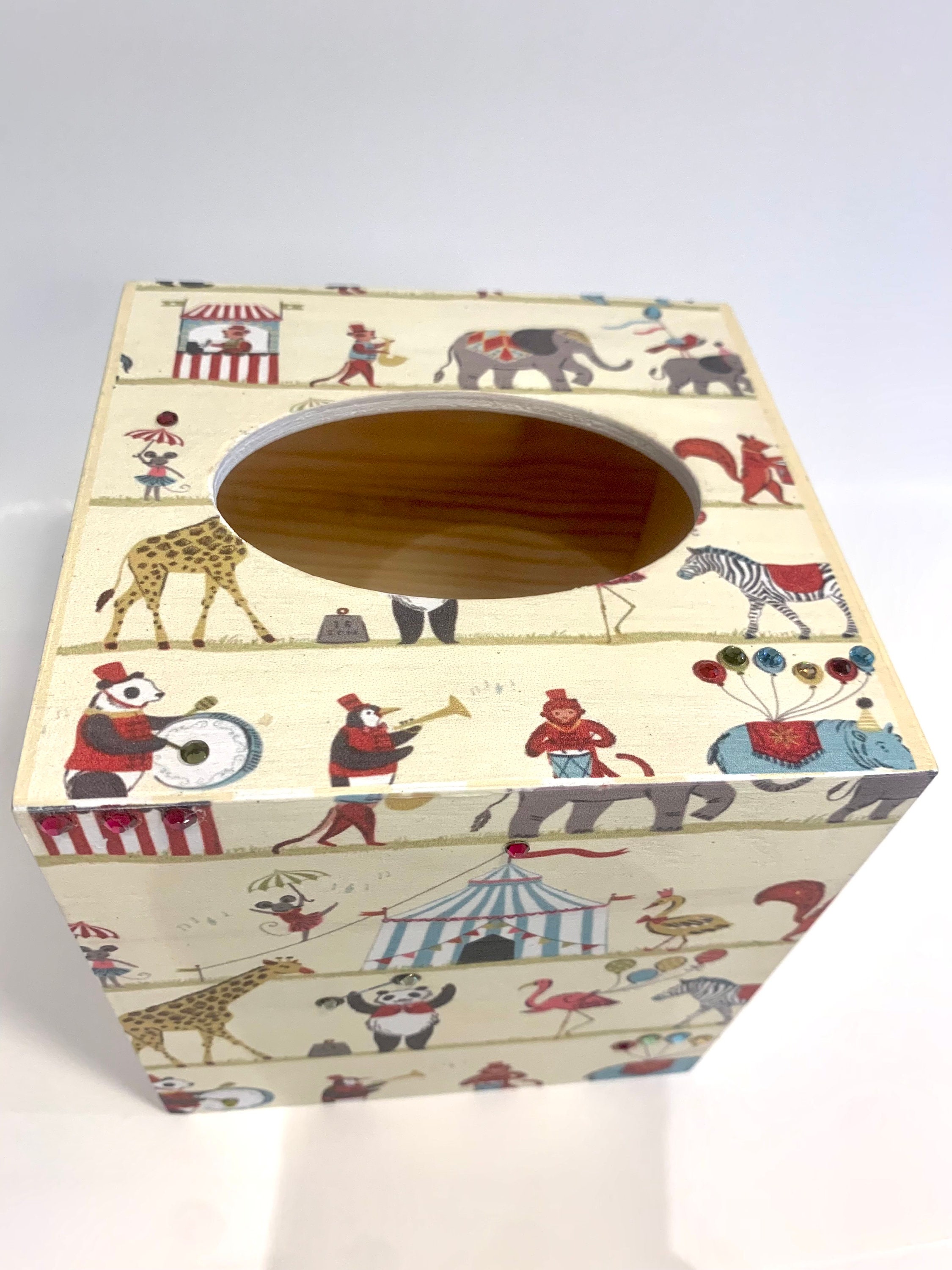 Vintage Circus Inspired Tissue Box Cover for Nursery - Etsy