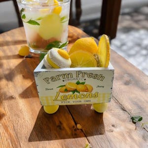 Farm Fresh Lemons Mini Crate for Tiered Tray Decor - Etsy