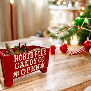 North Pole Candy Company/santas Sweets/mini Wood Crate/holiday Candy ...
