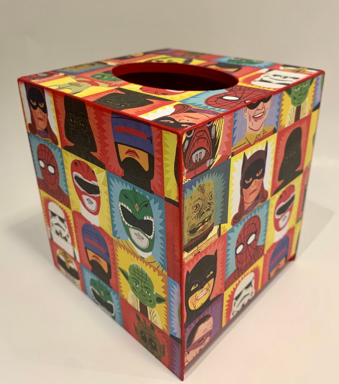 Boys Superheroes and Villians Wood Tissue Box Cover - Etsy
