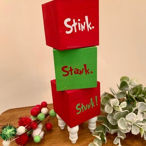 Grinch Wood Stacked Tiered Tray Decor - Etsy