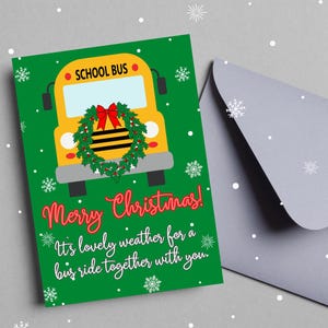 Printable Bus Driver Christmas Card - INSTANT DOWNLOAD - Etsy