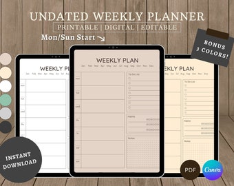 Productivity Planner Printable Weekly Habit Tracker to Do - Etsy