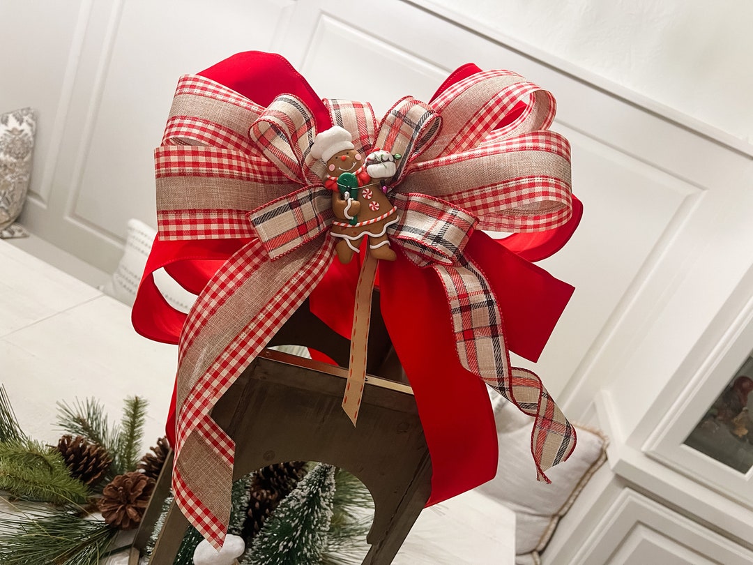 Single Gingerbread Lantern/tree Topper Bow - Etsy