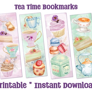 Teatime Printable Bookmarks, Instant Download, Tea Lover Gift, Tea Time ...