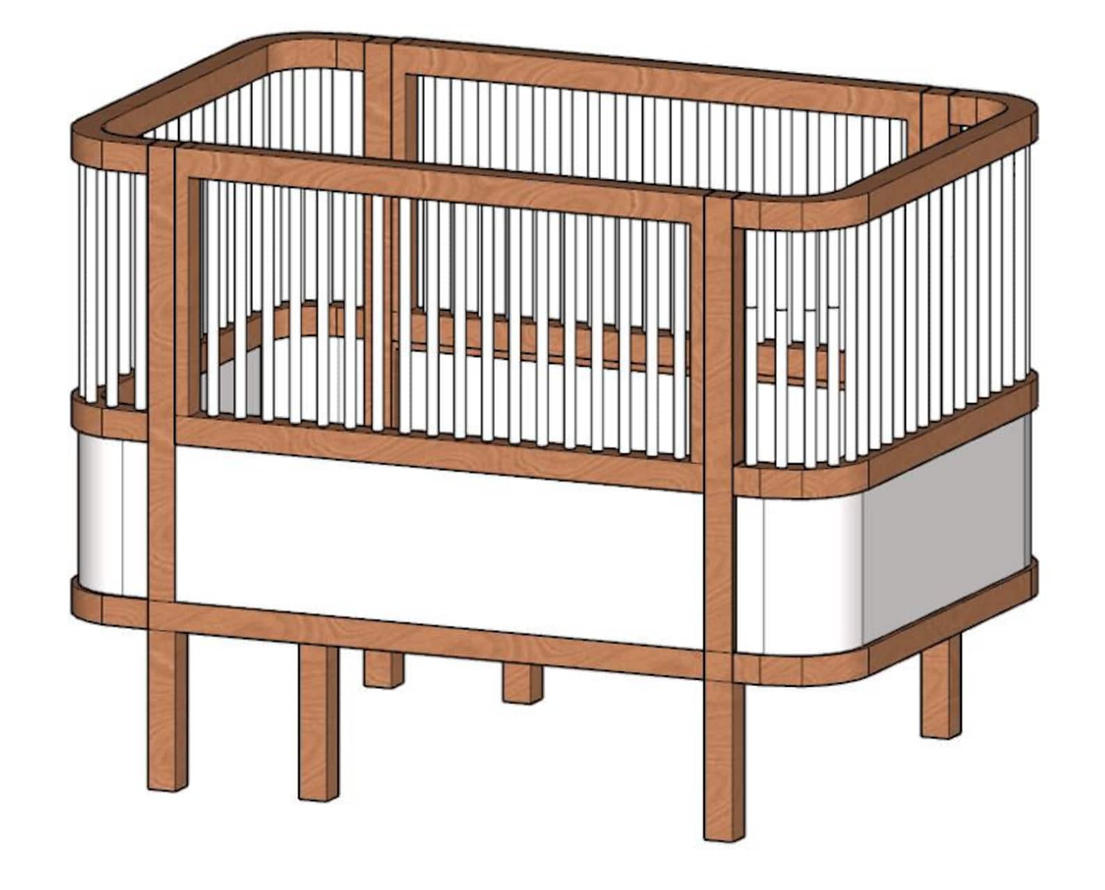 Drawings - Premium Woodcraft Baby Crib - Etsy
