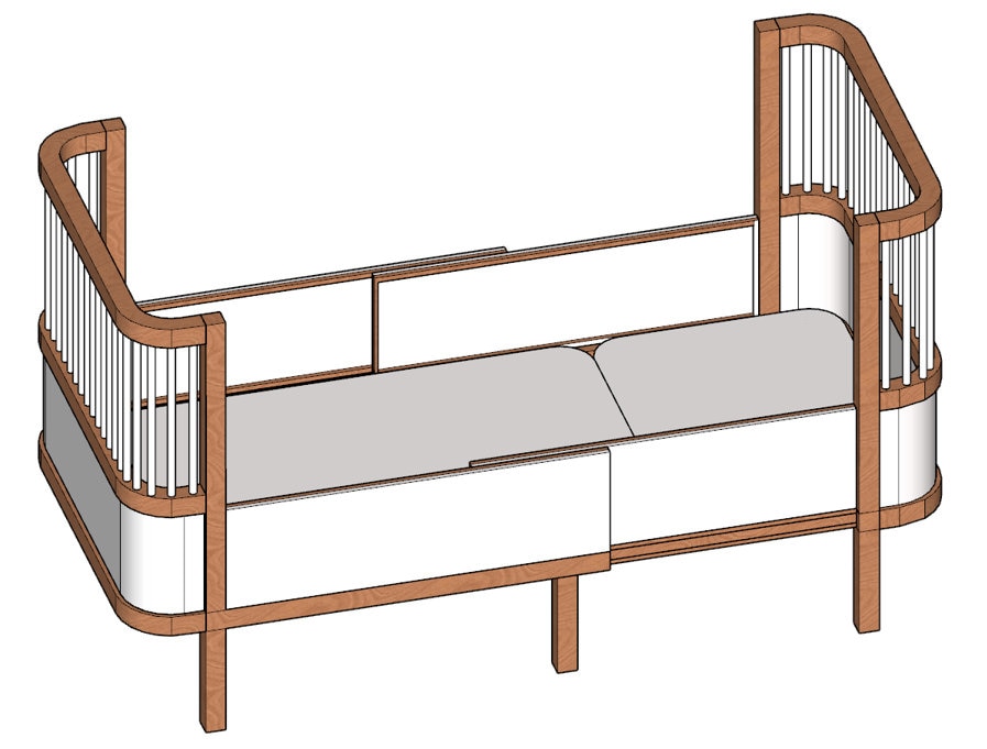 Drawings - Premium Woodcraft Baby Crib - Etsy