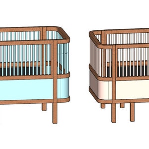 Drawings - Premium Woodcraft Baby Crib - Etsy