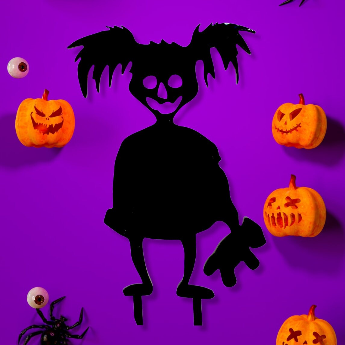 Shadow Casting Zombie Girl Lawn Art, Halloween Outdoor Decoration ...