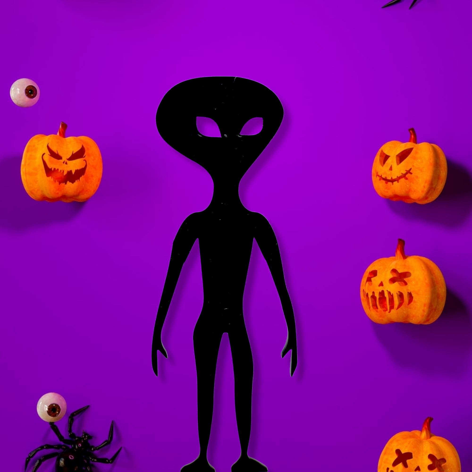 Halloween Alien Yard Art: Shadow Caster With Color Glow, Outdoor ...