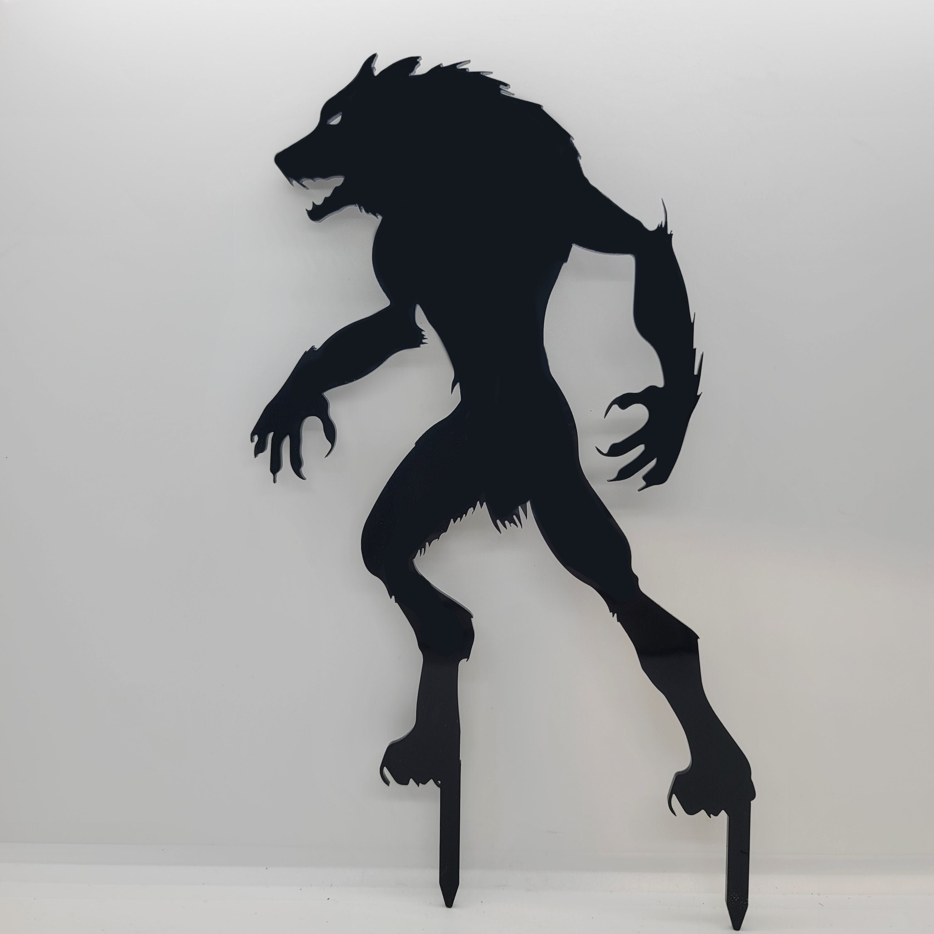 Shadow Casting Werewolf Garden Stake, Halloween Yard Stake, Werewolf ...
