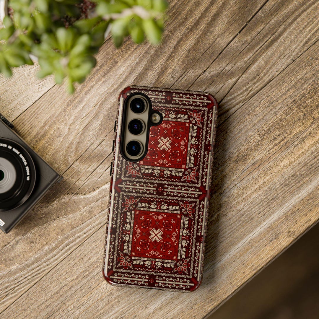 Palestinian Tatreez Red Colors Phone Case, Protective Cover, Unique ...