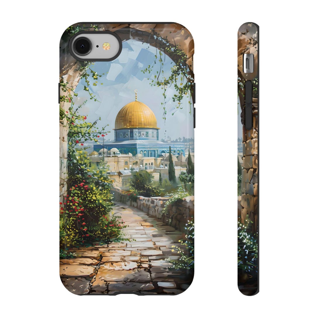 Phone Case, Palestinian Brick Road Dome of the Rock, Greenery Hope ...