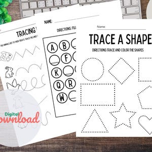 Preschool Worksheets Printable Bundle | Early Learning Activities ...