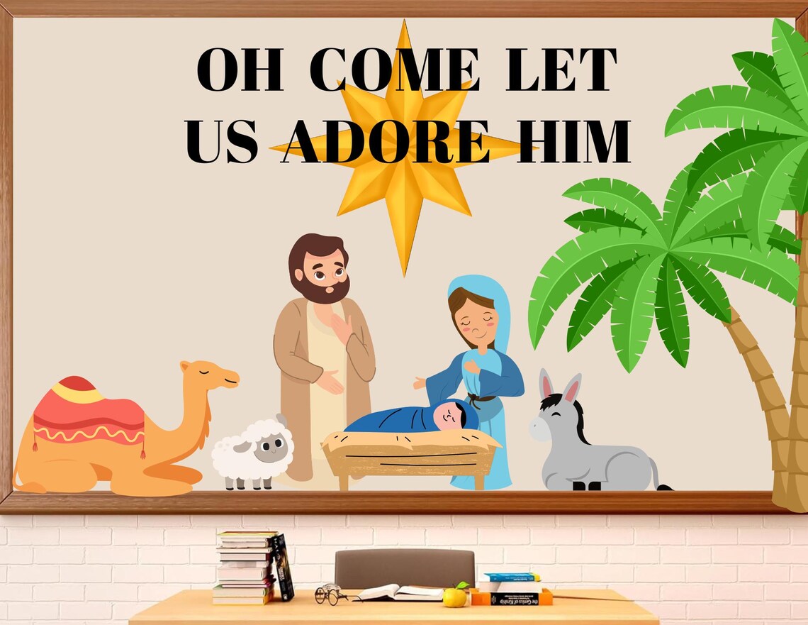 Digital Download Christmas Bulletin Board|jesus is Born| Christmas ...