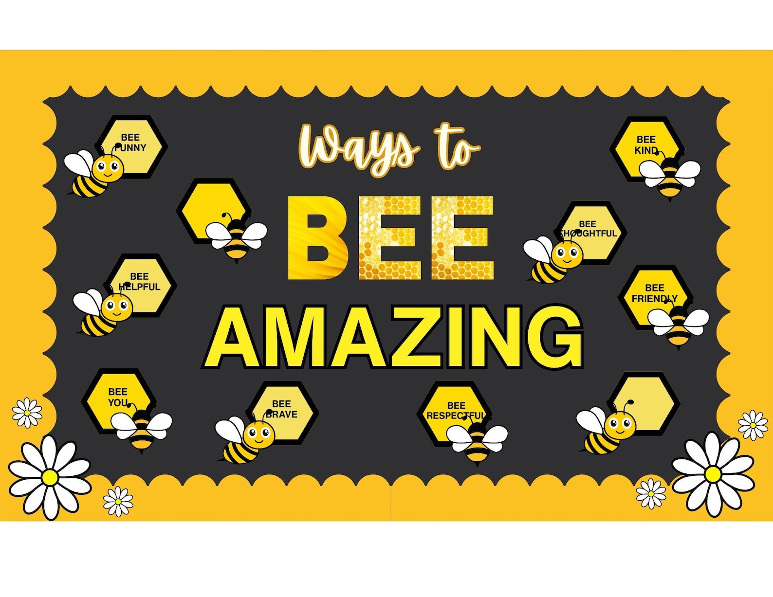 Bee Amazing Bulletin Board | Positive Affirmations Classroom Decor ...