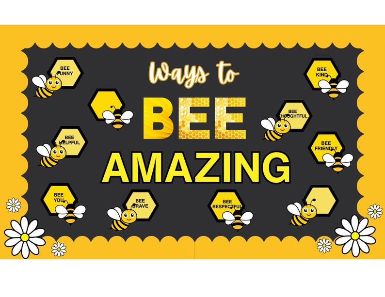 Bee Amazing Bulletin Board | Positive Affirmations Classroom Decor ...