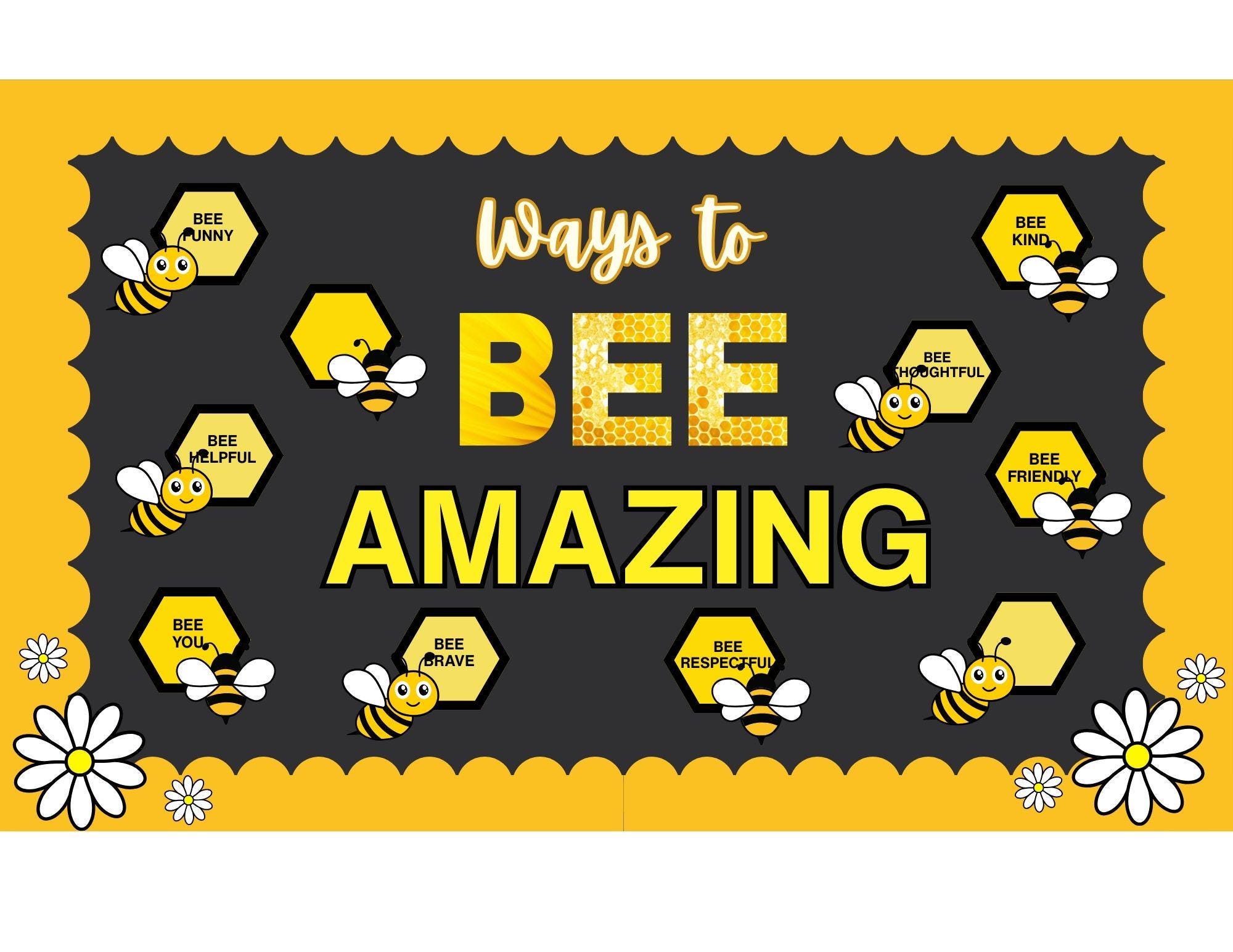 Bee Amazing Bulletin Board | Positive Affirmations Classroom Decor ...