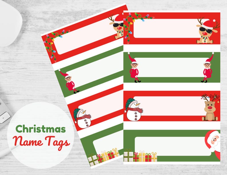 Digital Download|christmas Name Tags|classroom Name Tags - Etsy
