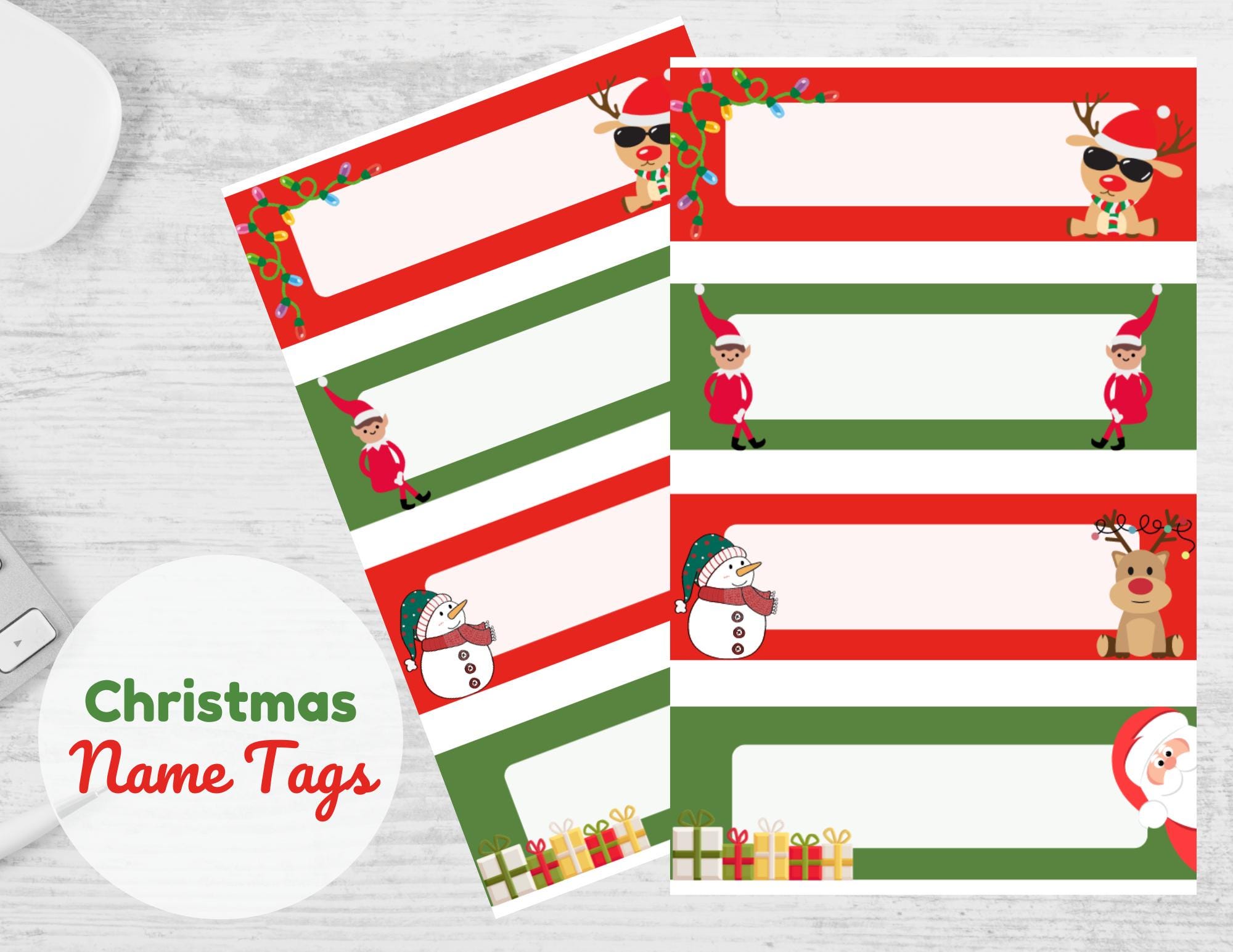 Digital Download|christmas Name Tags|classroom Name Tags - Etsy