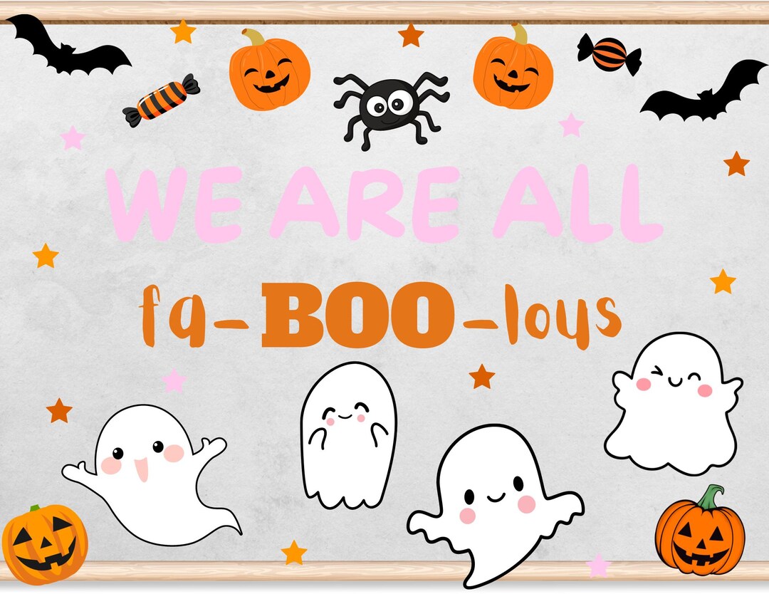 Halloween Ghost Pink Bulletin Board | Spooky Classroom Decor | Cute ...