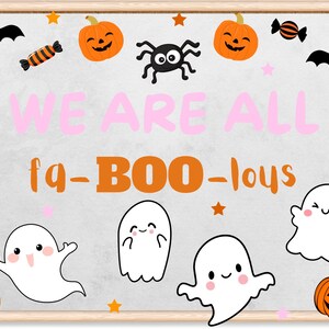 Halloween Ghost Pink Bulletin Board | Spooky Classroom Decor | Cute ...