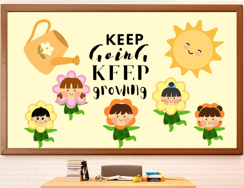 Keep Growing Bulletin Board | Motivational Classroom Decor | Growth ...