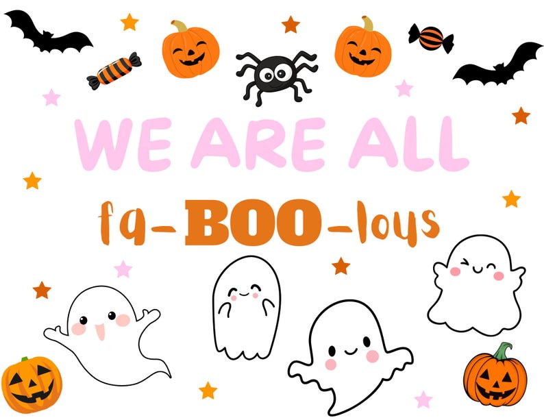 Halloween Ghost Pink Bulletin Board | Spooky Classroom Decor | Cute ...