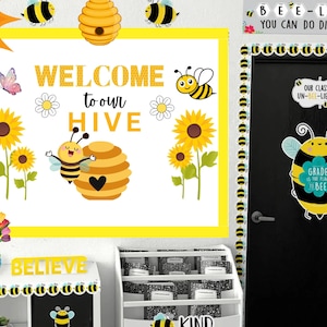 Digital Download|welcome to Our Hive|be Kind|spring Bulletin Board - Etsy
