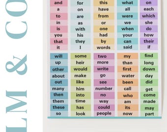 100 Sight Words Boho Poster | Classroom Decor | High-frequency Word ...