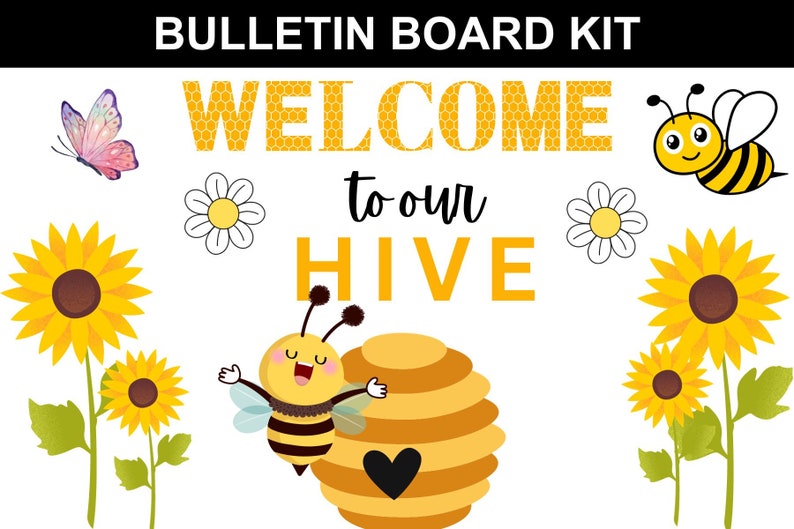 Digital Download|welcome to Our Hive|be Kind|spring Bulletin Board - Etsy