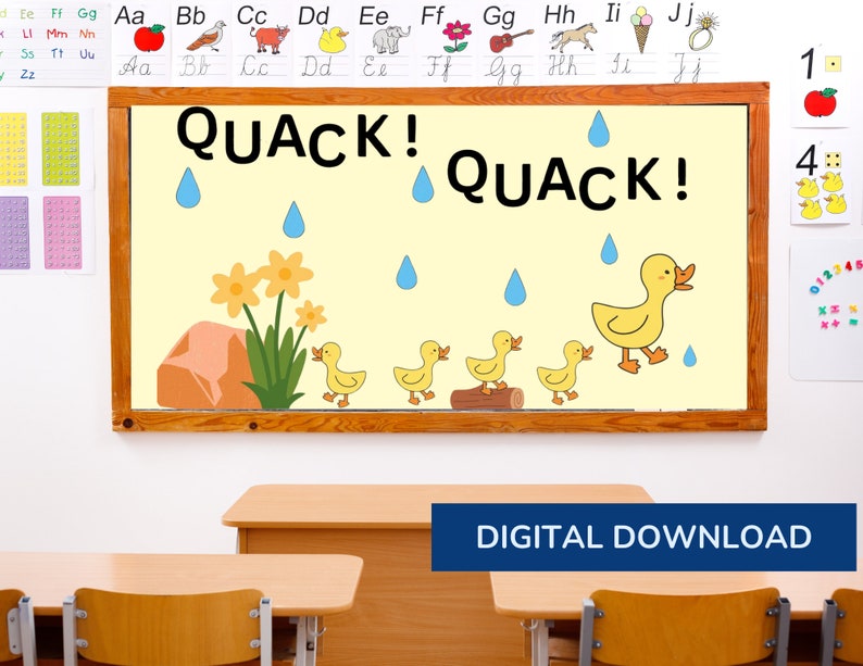 Quack Quack Bulletin Board | Duck Themed Classroom Decor | Cute Animal ...
