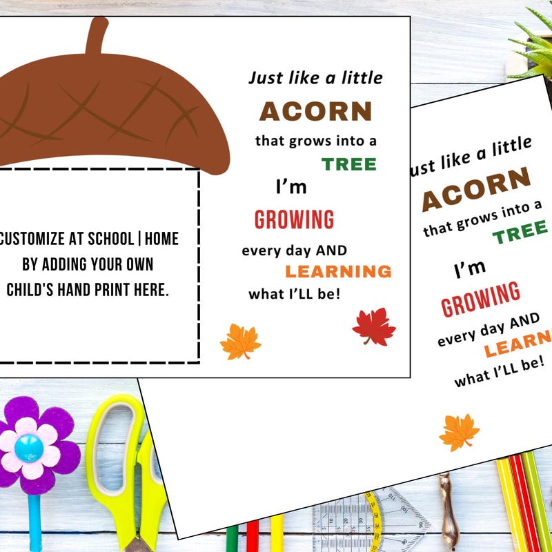 Acorn Handprint - Etsy